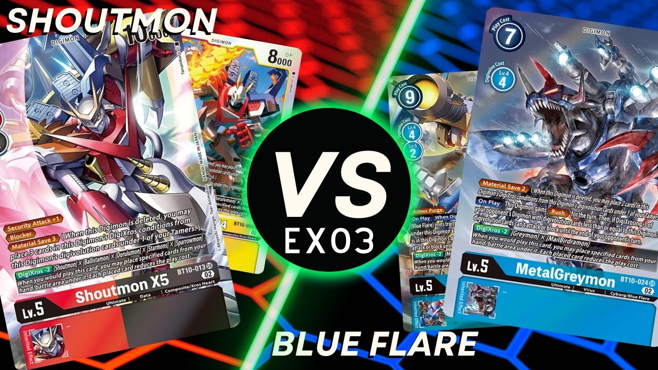 Digimon TCG [EX03] Shoutmon VS Blue Flare - YouTube