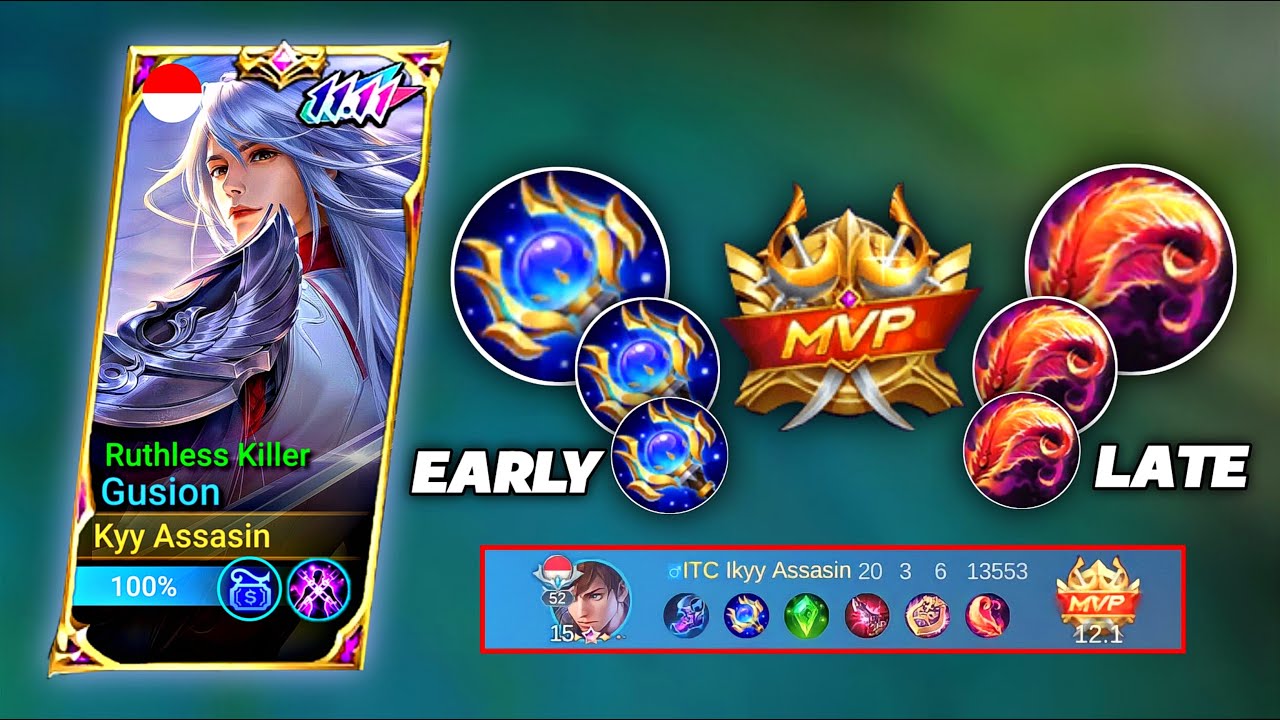 GUSION COMBO | SPECIAL ITEM EARLY AND LATE GAME😱 | MLBB - YouTube