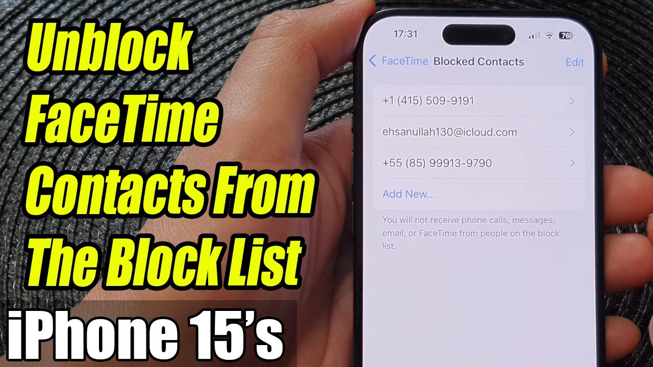 iPhone 15/15 Pro Max: How to Unblock FaceTime Contacts From The Block ...