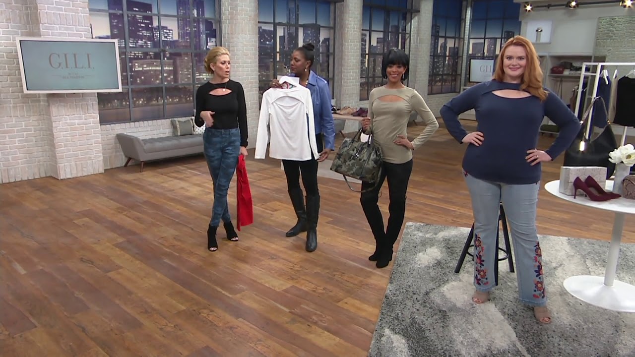 G.I.L.I. Long Sleeve Open Keyhole Top on QVC - YouTube