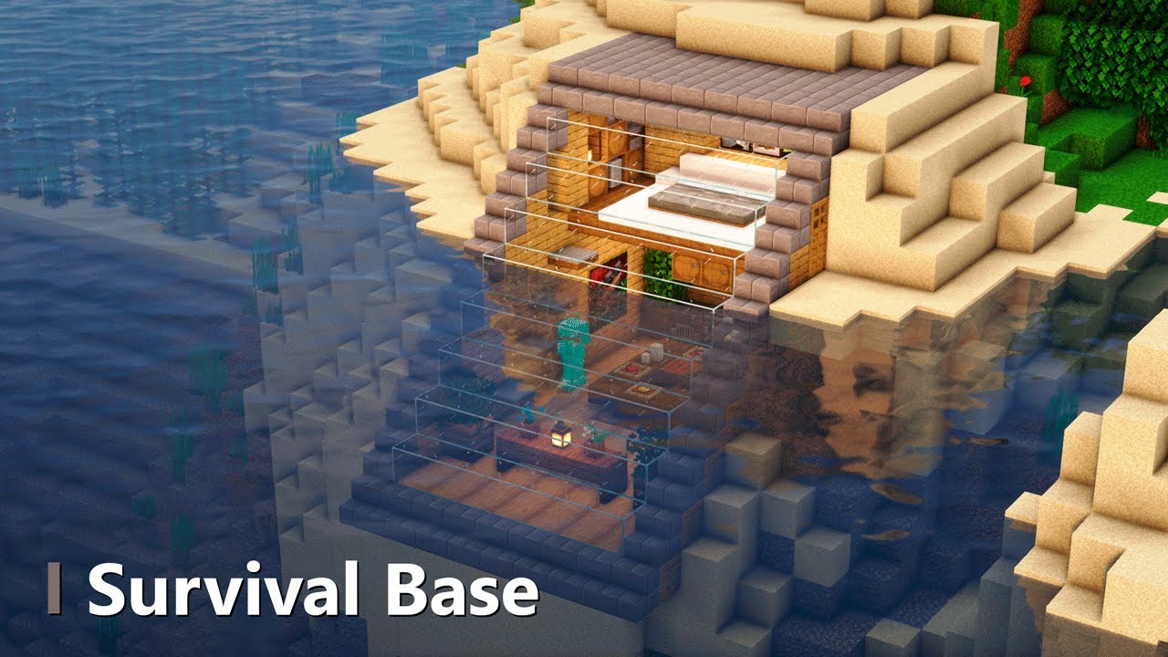Minecraft | How to build an Underwater House for Minecraft Survival ...