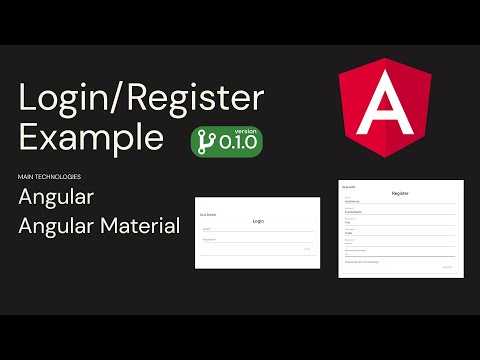 Login and Register Example | v0.1.0 | Angular & Angular Material - YouTube