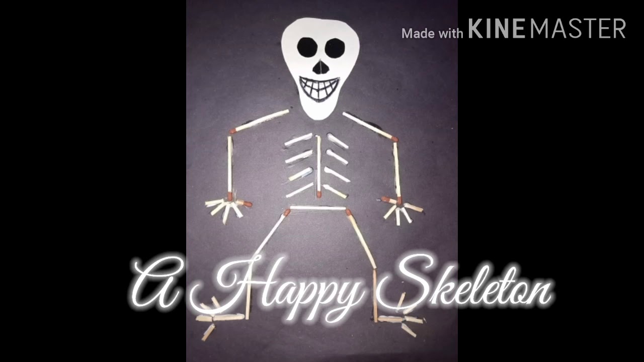 How to make ( A Happy Skeleton) using of match sticks - YouTube