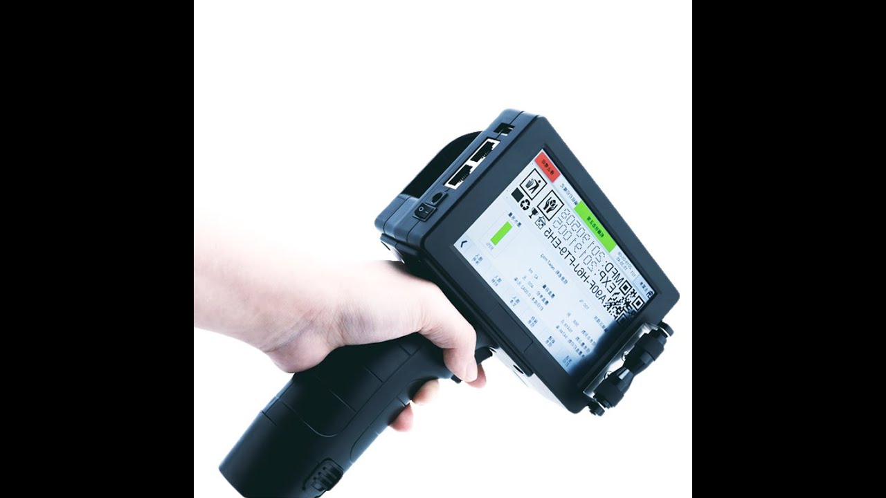 food grade green ink printing by handheld inkjet printer. - YouTube