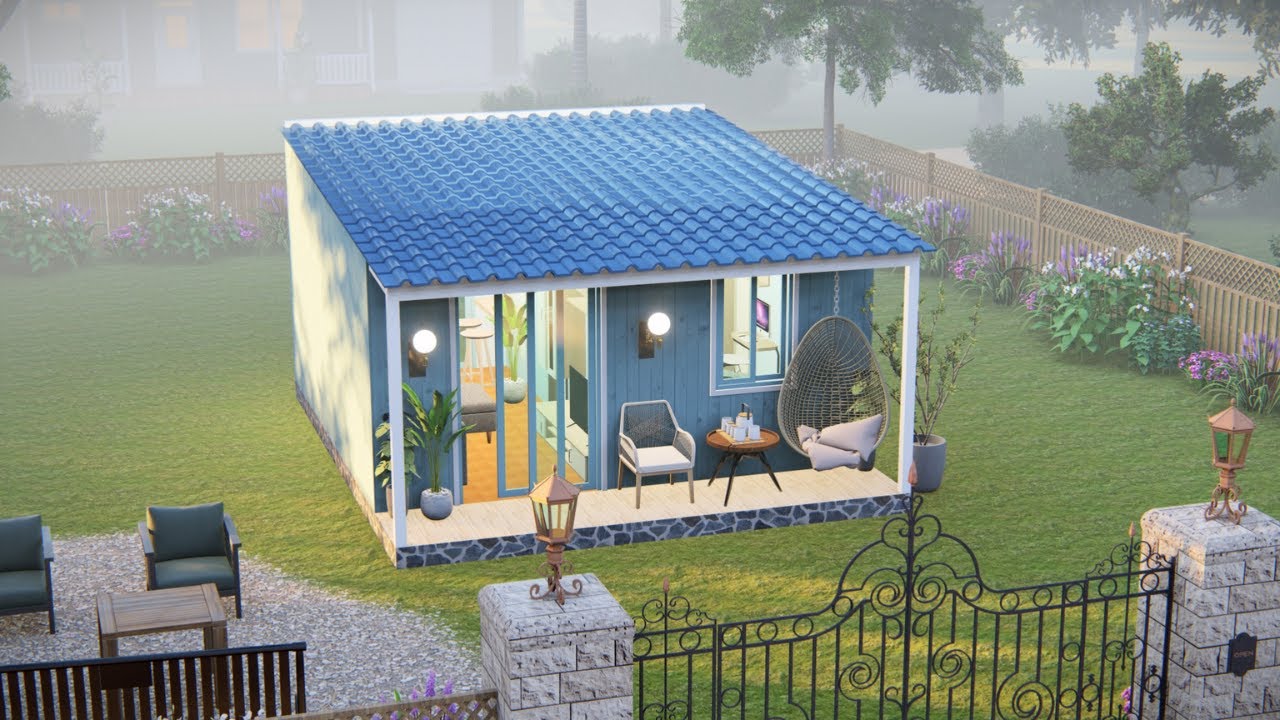 Simple 5x5 m (16ft x 16ft) Wooden Tiny House Tour: Cozy Living in 250 ...