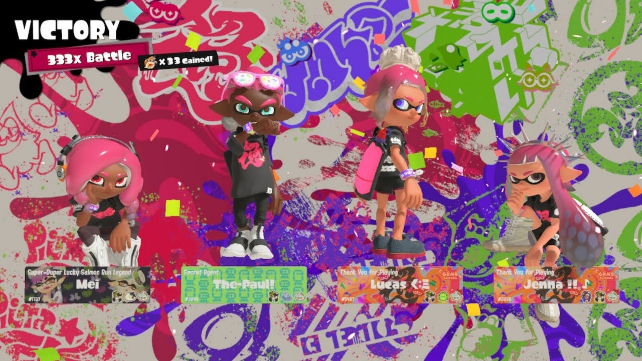 [Switch] Splatoon 3 - Grand Festival Team Past 333X Battle Win!! - YouTube