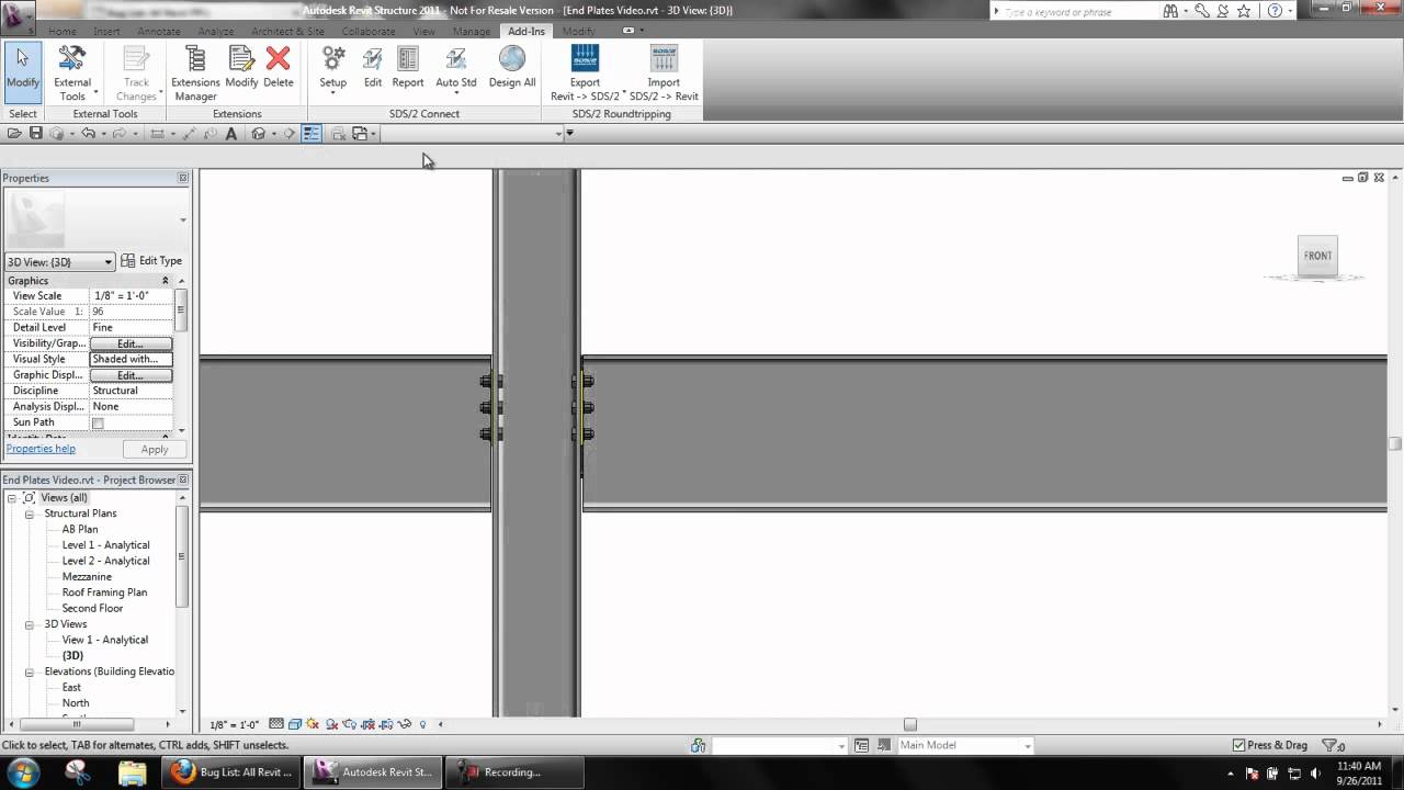 End Plates in Revit Structure With SDS/2 Connect - YouTube