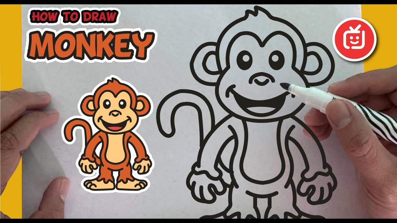 HOW TO DRAW MONKEY ? STEP BY STEP TUTORIAL - YouTube