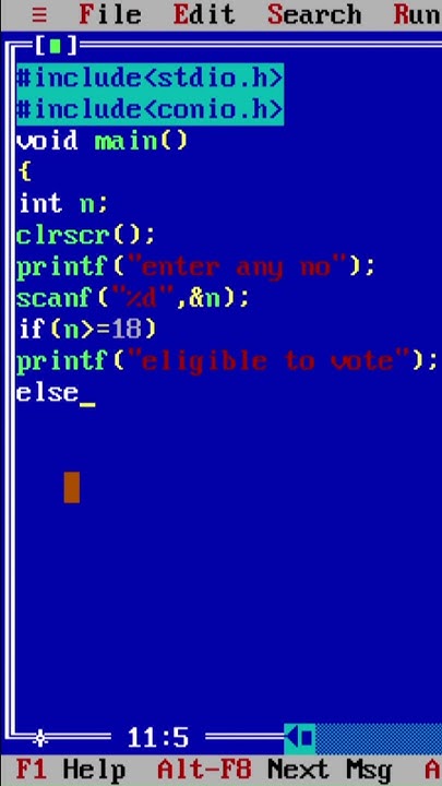 Write a program to find a person is eligible to vote or not in C language#programminglanguage ...