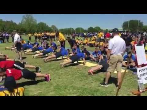 Pace high school NJROTC girls push-ups nationals 2017 - YouTube