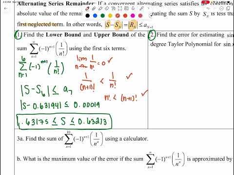 Alternating Series Error - YouTube