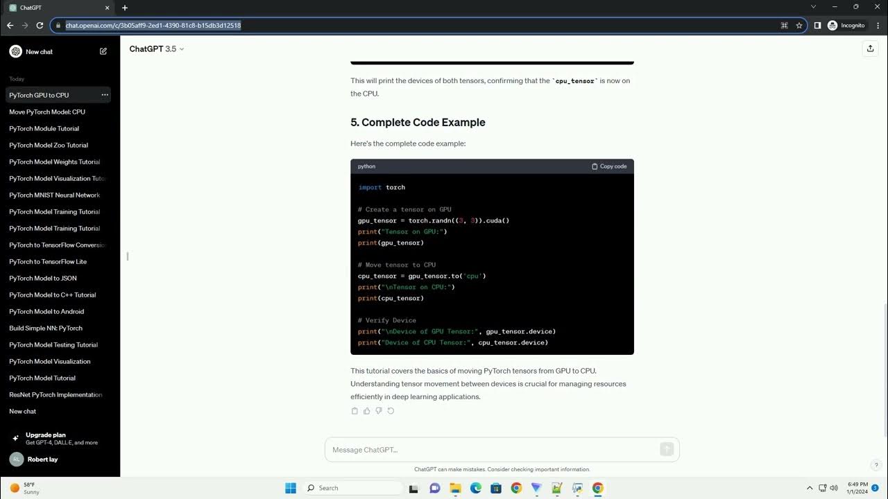 pytorch move tensor to cpu - YouTube