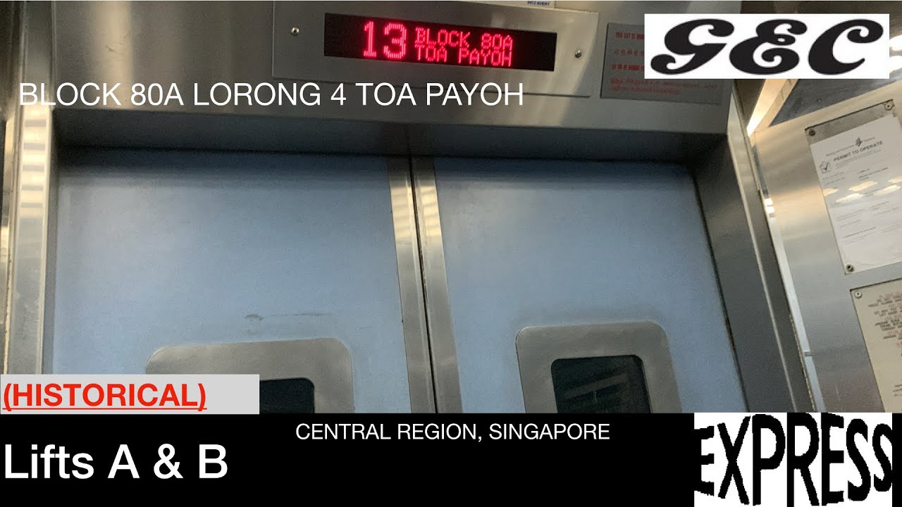 (HISTORICAL) HDB Block 80A Toa Payoh || GEC Express Lift - YouTube