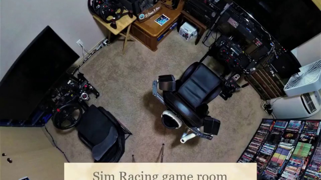 Sim racing game room - YouTube