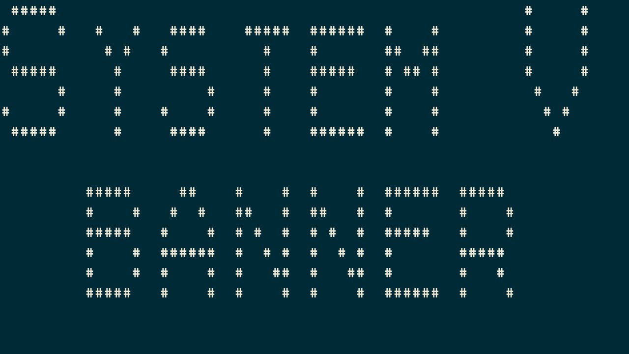 UNIX System V banner clone, horizontal big text - YouTube