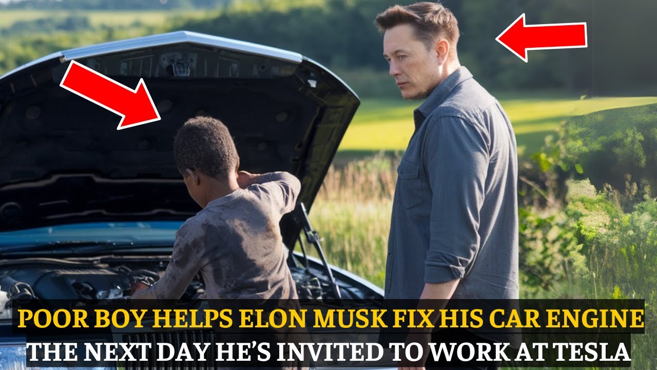 A Poor Little Boy Helps Elon Musk Fix Limousine Engine, The Next Day He ...