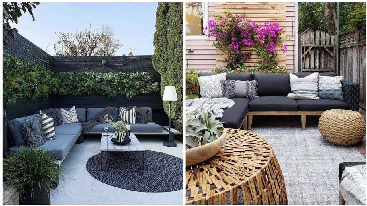 landscaping backyard sofa decor design ideas - YouTube