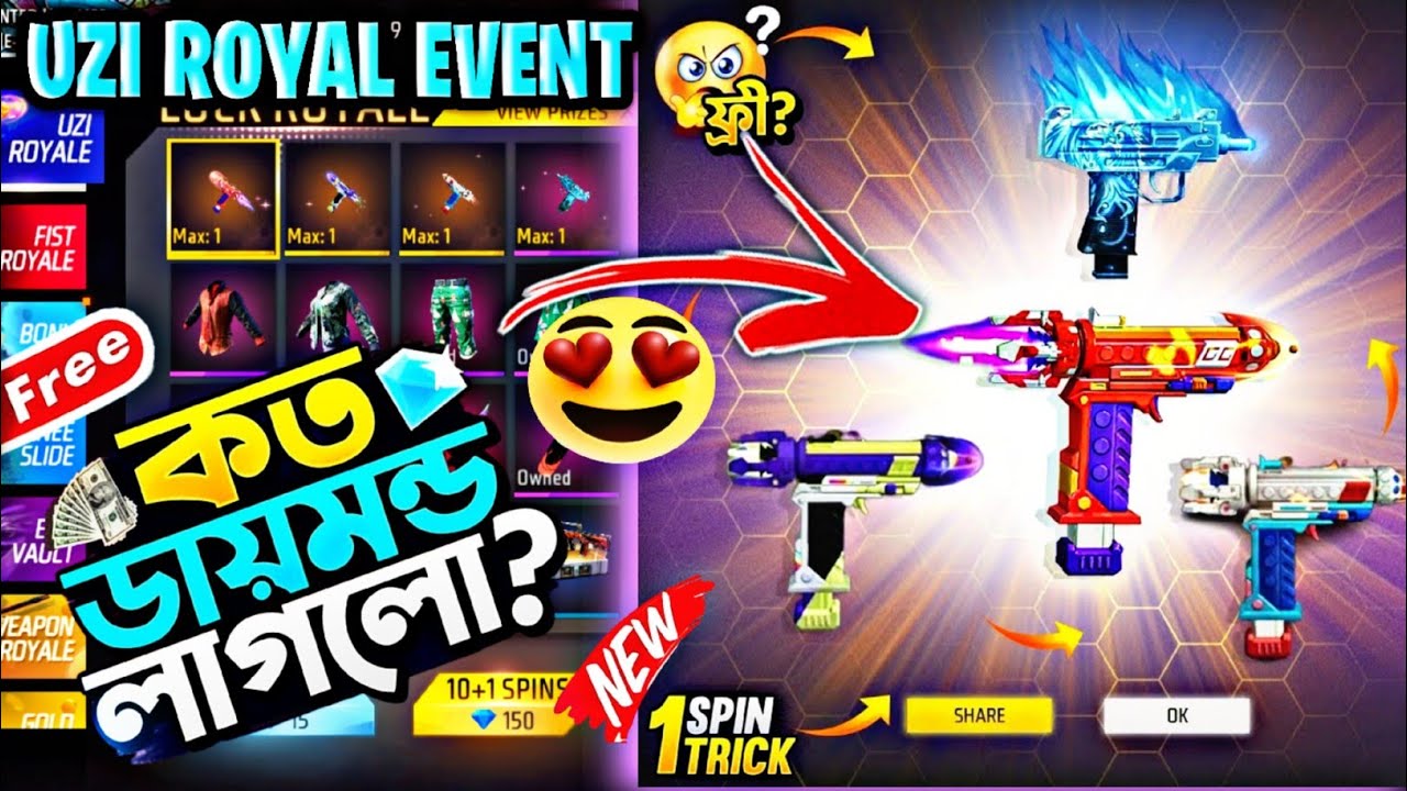 Uzi Royale Event Free Fire🥳🤯 | Uzi Royale Event Unlock | FF New Event ...