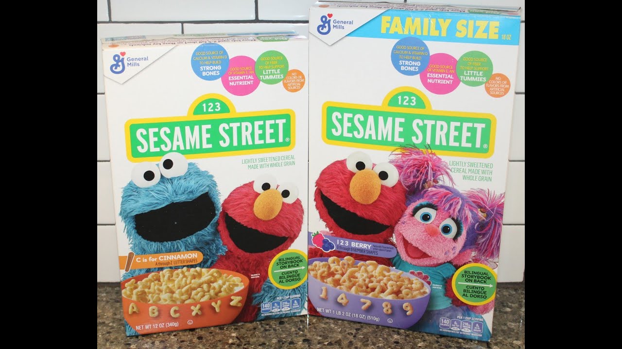Sesame Street Cereal: C is for Cinnamon and 123 Berry Review - YouTube