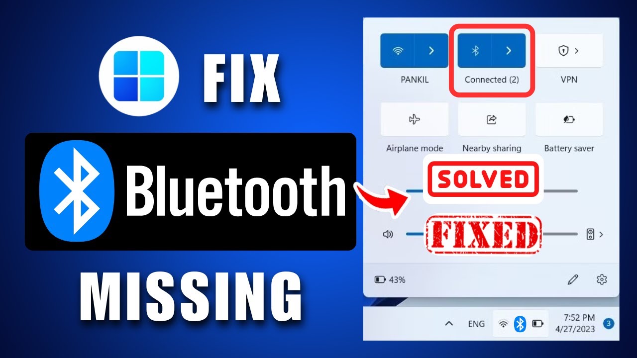 How to Fix Bluetooth Icon Missing in Windows 11 | Fix Bluetooth Missing ...