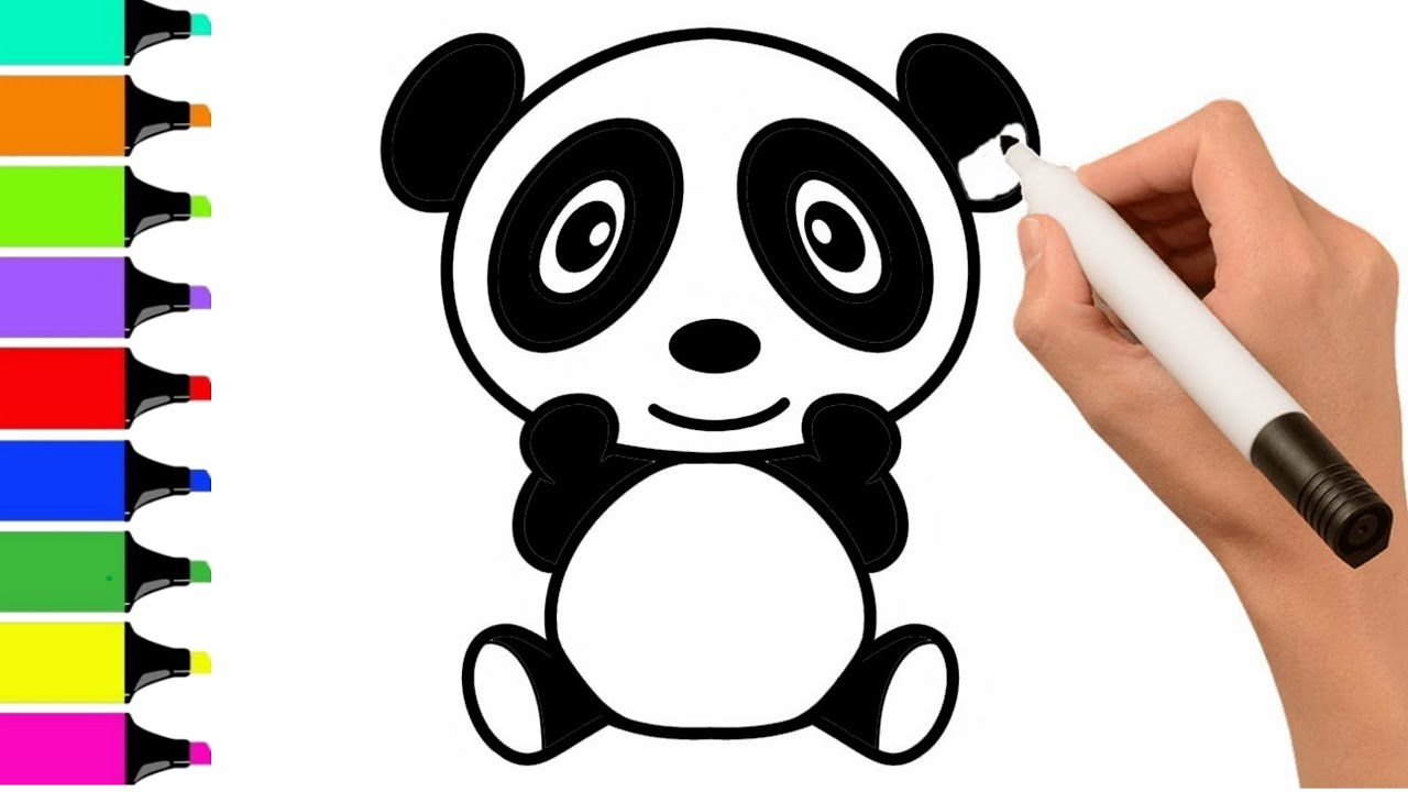 Сурет салу / How to draw a panda for kids / Bolalar uchun panda rasm ...