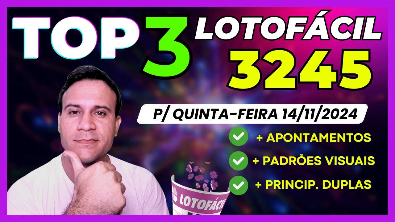 Top 3 Dicas Lotofacil 3245 - Apontamentos, Padrões e Duplas - YouTube