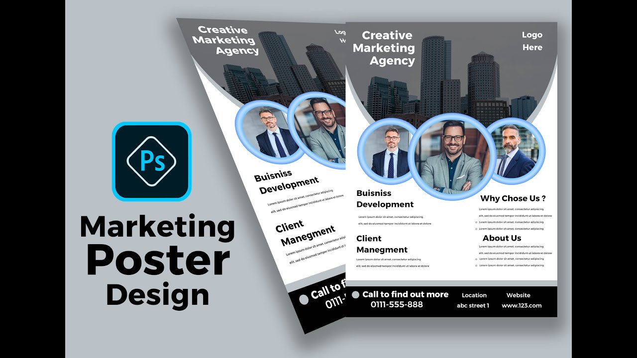 How to make a Marketing Poster Design In Photoshop = Photoshop tutorial ...