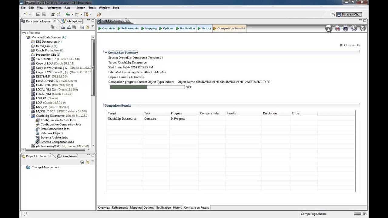 Comparing Schemas with DB Change Manager - YouTube