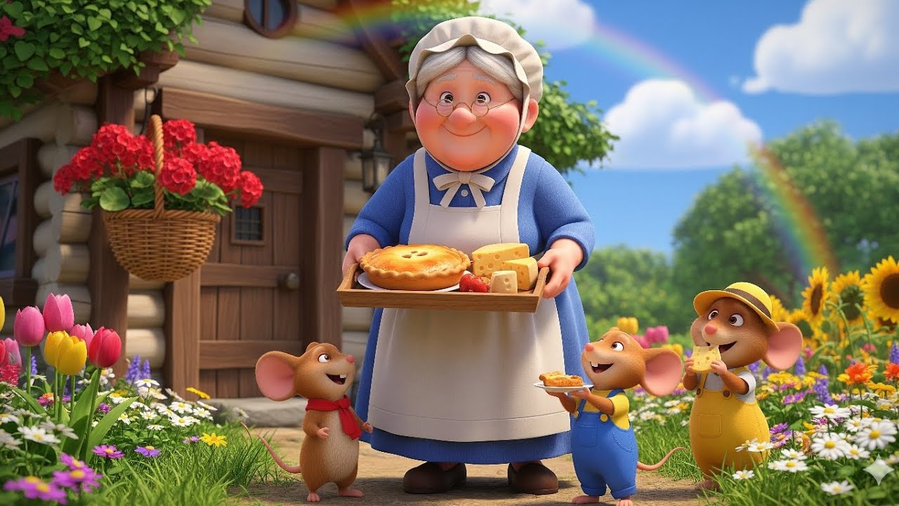 👵🐭 The Old Lady and the Three Little Mice | Cute Dancing English Rhyme ...