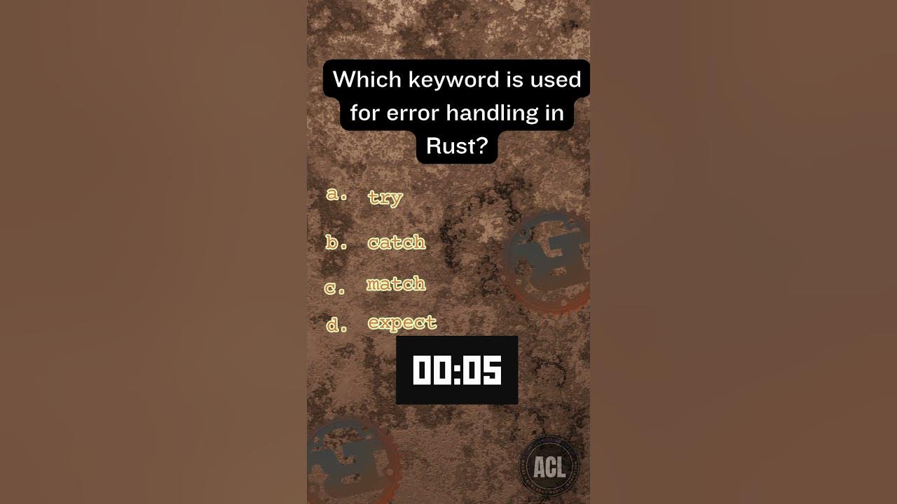 Rust Riddle: Which keyword is used for error handling in Rust?... - YouTube