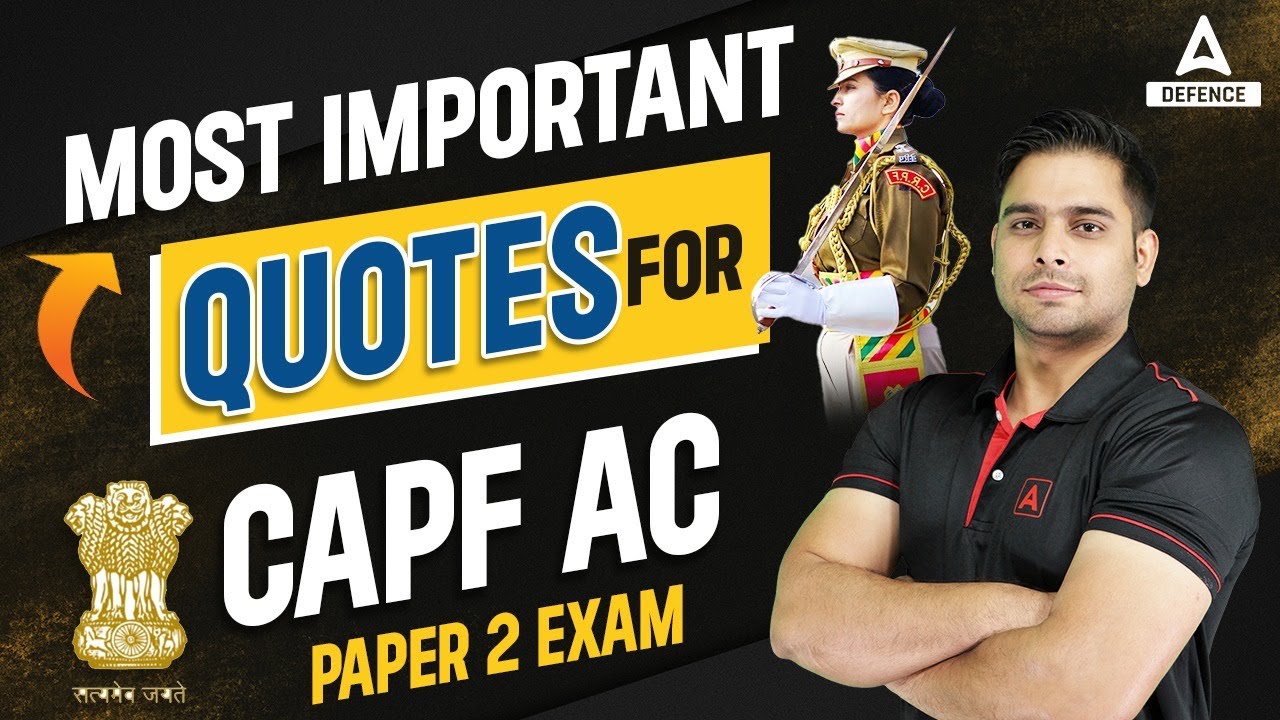 Most Important Quotes for CAPF A.C Paper 2 Exam - YouTube