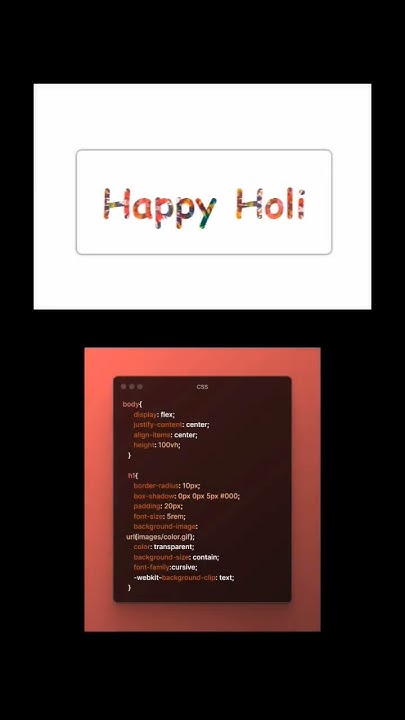 Happy Holi💖 #day21 of #30daychallenge of learning #css3 #holi2024 #shorts #codingshorts # ...