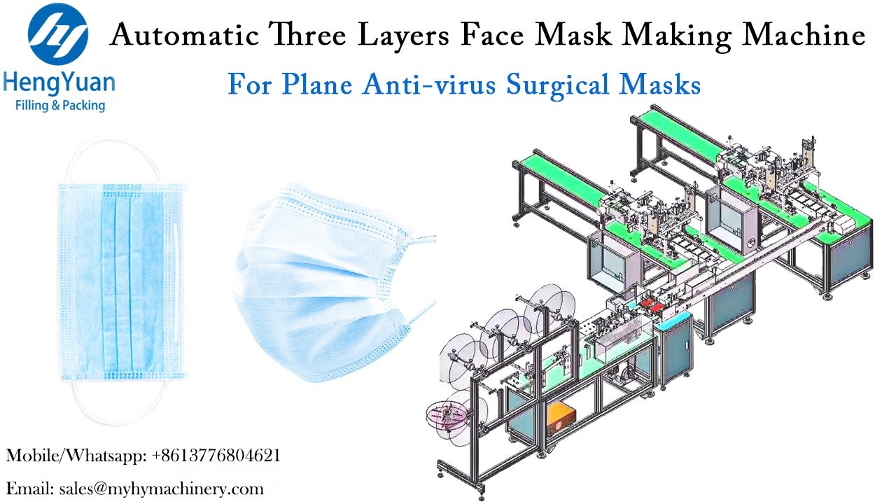 Automatic Three Layers Face Mask Making Machine with External Earloop ...