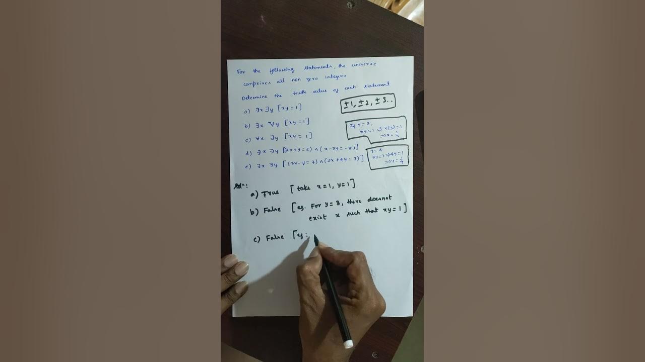 Nested Quantifiers & Truth Value | Logic & Use of Quantifiers | VTU BCS405A Q2(c) | Discrete ...