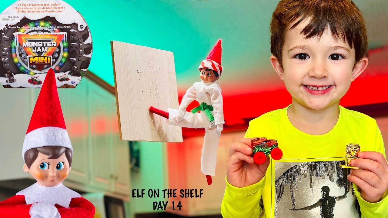 Elf On The Shelf Day 14! Monster Jam Mini Christmas Advent Calendar ...