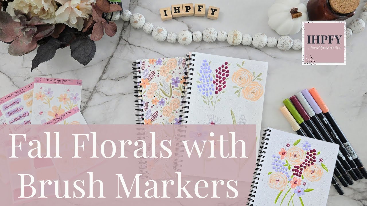 Softly Falling Blooms Brush Marker Floral Illustrations Tutorial - YouTube