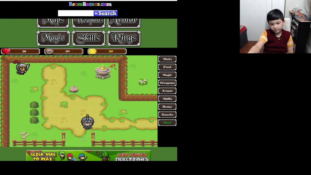 Aadit continues playing 'Math Quest 2' on RoomRecess - YouTube