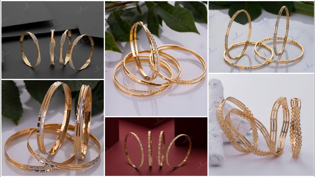 Trendy gold bangles design/ Lightweight gold bangles design/ Gold ...