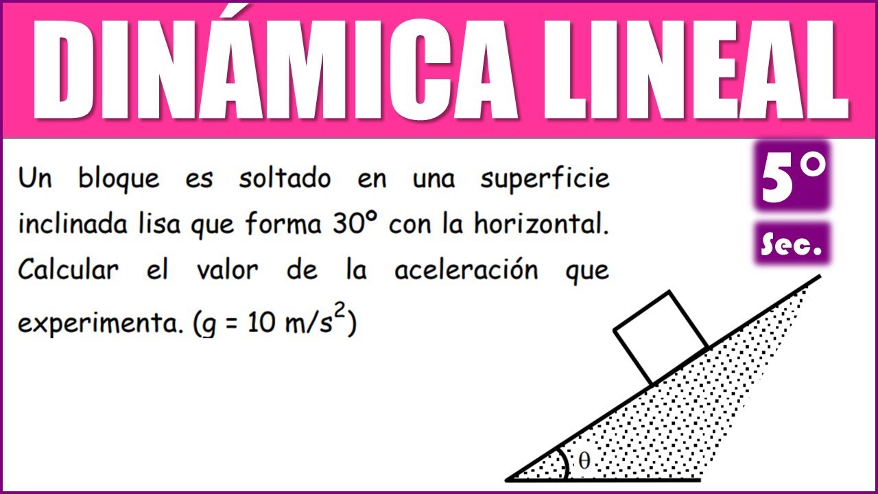 Un bloque es soltado en una superficie inclinada lisa que forma 30º con ...