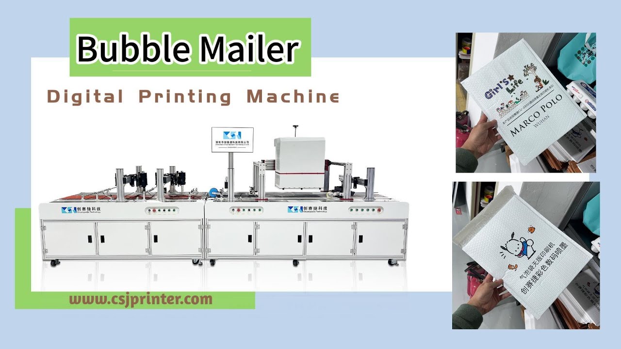 UV digital printing machine for poly bubble mailer - YouTube