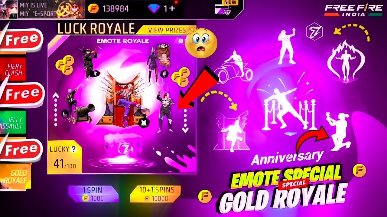 7th anniversary free fire 😲🤯🥳| 7th Anniversary Gold Royale | 7th ...