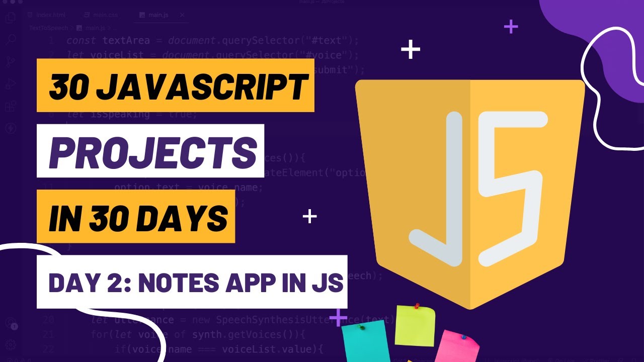 How to Make a Notes App in JavasScript | Day 2 | 30 JavaScript Projects ...