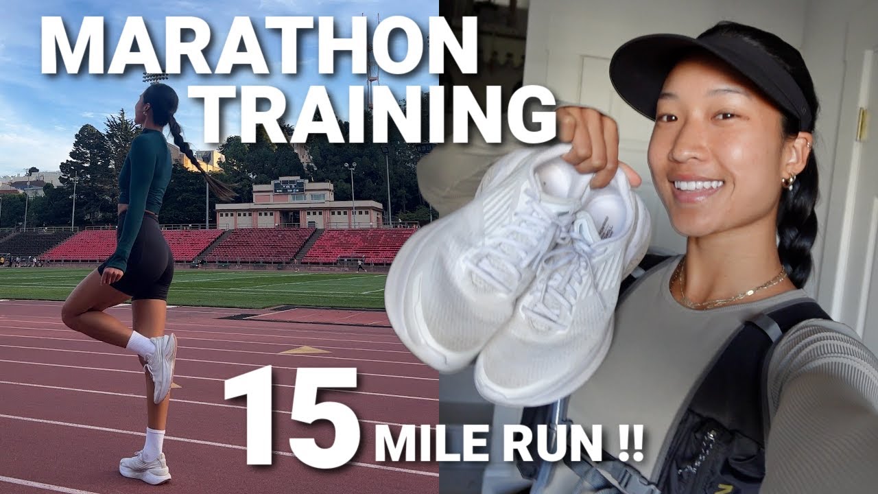 Marathon Training VLOG | 15 Mile Run, Track Workout + What I Eat! - YouTube