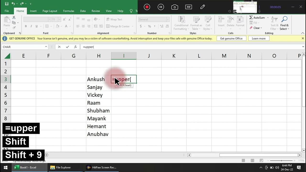 Upper Short Video || Anjni Computer Education || Excel Short Video 🔥 ...