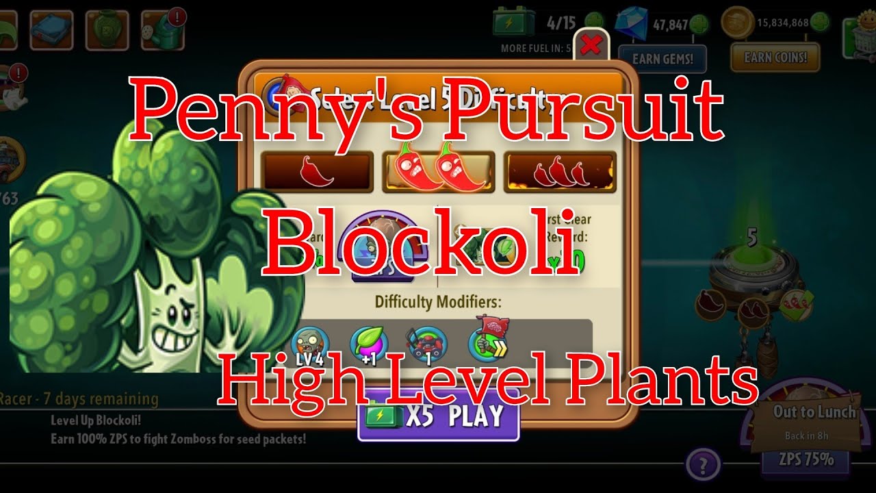 Blockoli ,Penny's Pursuit,Plants vs Zombies 2,High Level Plants - YouTube