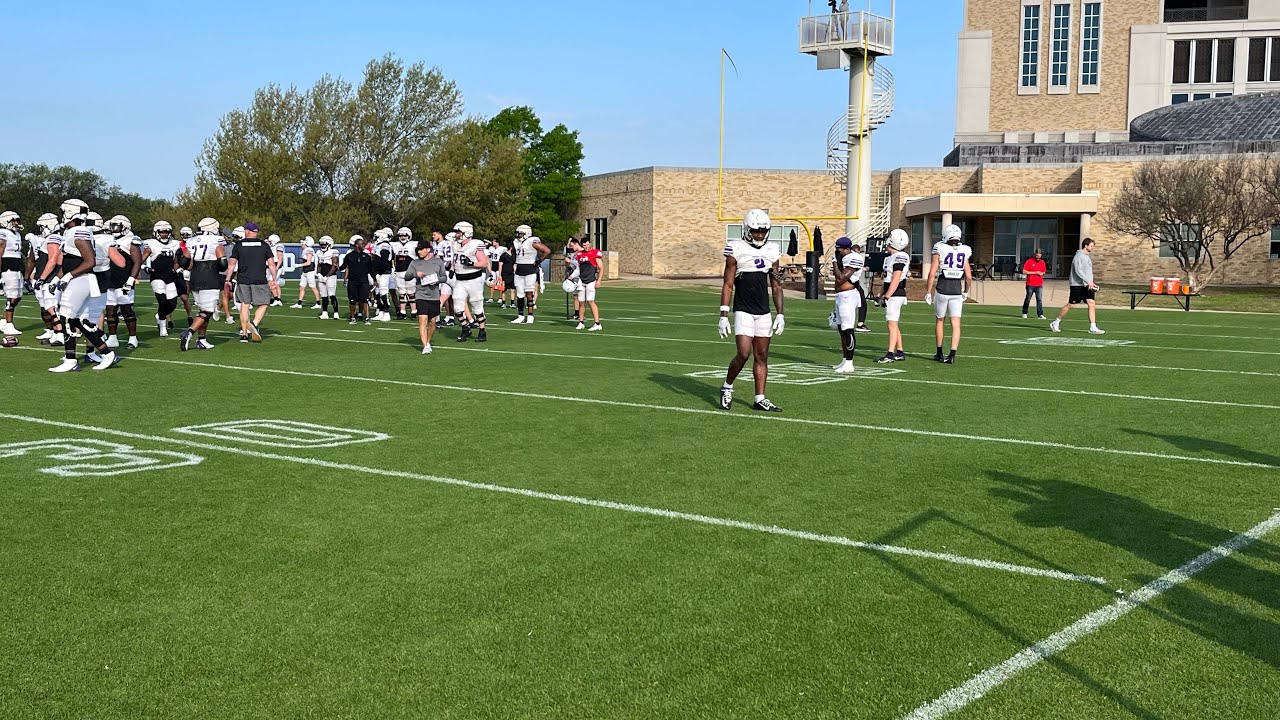 Sights and sounds from TCU spring camp. Practice No. 7 - YouTube