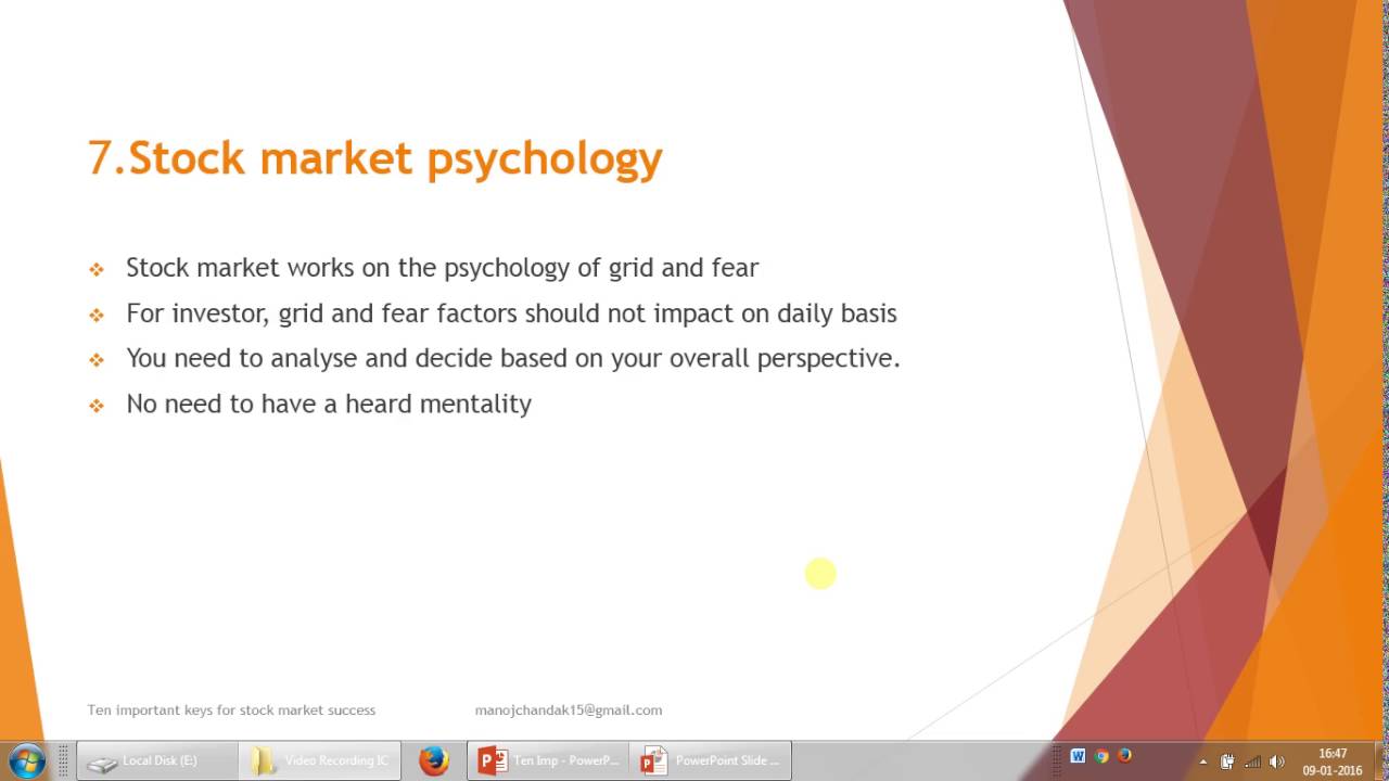 5 Ten important keys for stock market success - YouTube