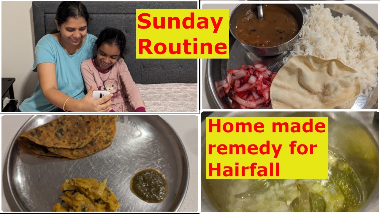 Indian Mom Relaxing Sunday 9 am to 9 pm Routine | Home made Hair fall ...