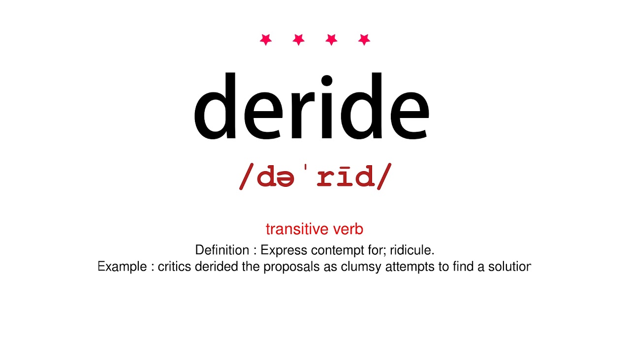 How to pronounce deride - Vocab Today - YouTube