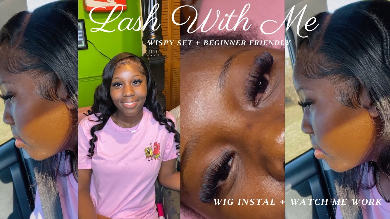 Lash with me |Volume Set| Mini makeover/Wig Instal 🥰 - YouTube